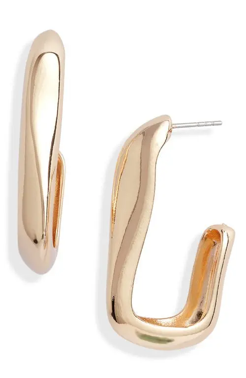 OPEN EDIT Organic Hoop Earrings - Gold