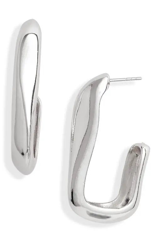 OPEN EDIT Organic Hoop Earrings - Silver