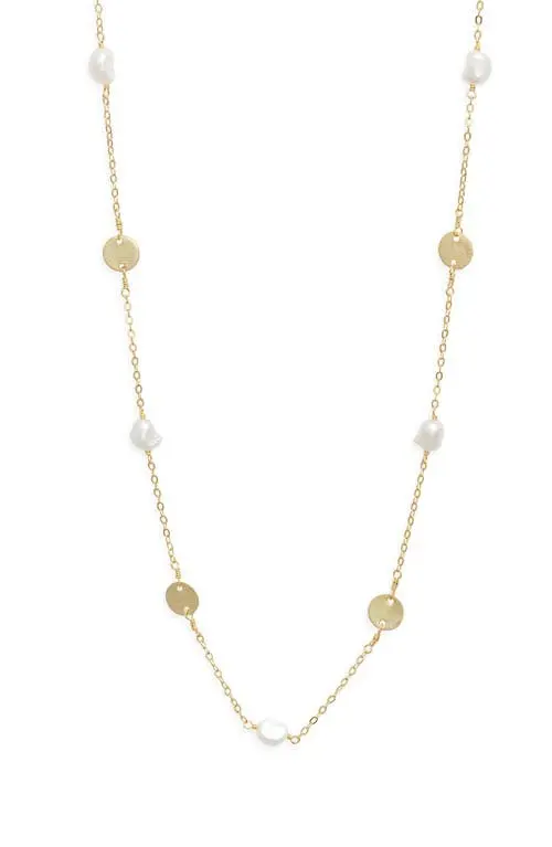 KIARA BY KI-ELE Ella Freshwater Pearl Chain Necklace - Gold