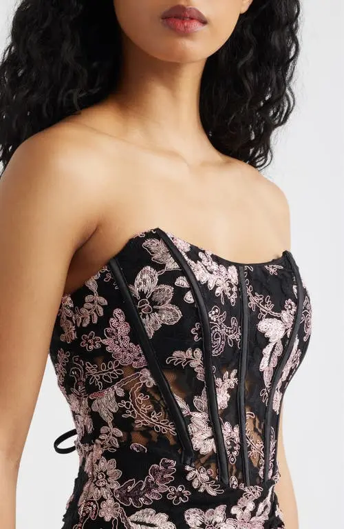 EMERALD SUNDAE Embroidered Lace Corset Gown