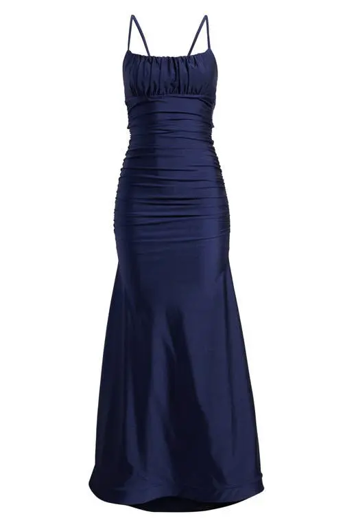 EMERALD SUNDAE Sateen Strappy Mermaid Gown