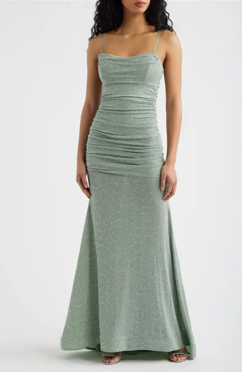 EMERALD SUNDAE Glitter Mermaid Gown