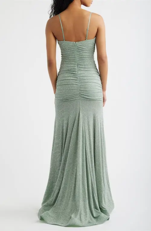 EMERALD SUNDAE Glitter Mermaid Gown