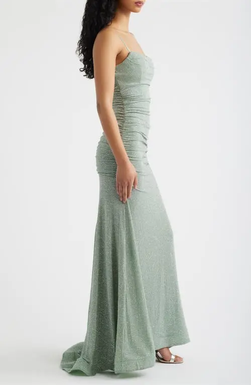 EMERALD SUNDAE Glitter Mermaid Gown