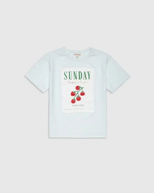 THE SUNDAY COLLECTIVE Organic Weekend Tee - Sky Blue