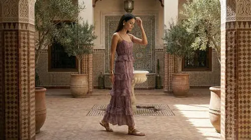 RAFFYA Tangiers Tiered Maxi Dress - Ercu