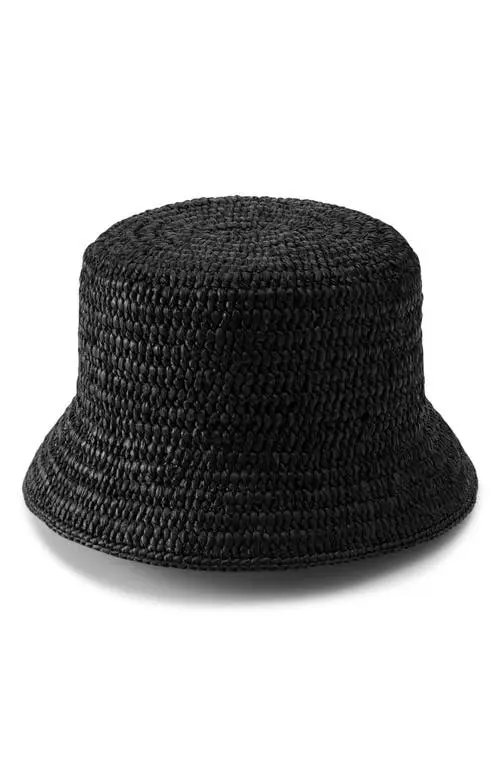Helen Kaminski Chaturi Raffia Bucket Hat - Charcoal