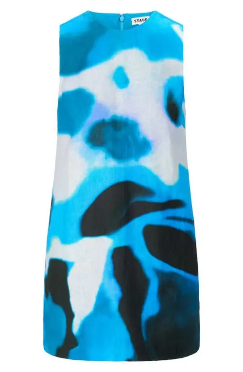 Staud Brea Linen Shift Dress - Blue Haze
