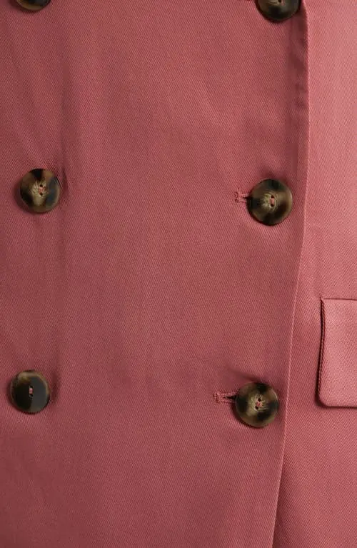 Dra Anthony Double-breasted Longline Blazer - Lipstick