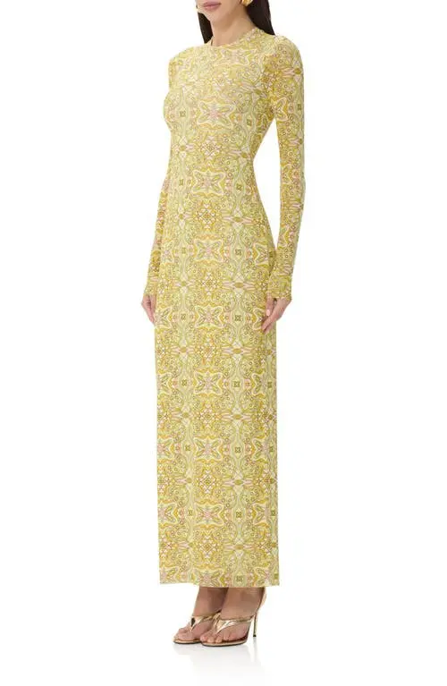 AFRM Didi Print Long Sleeve Maxi Dress - Sunlight Tile