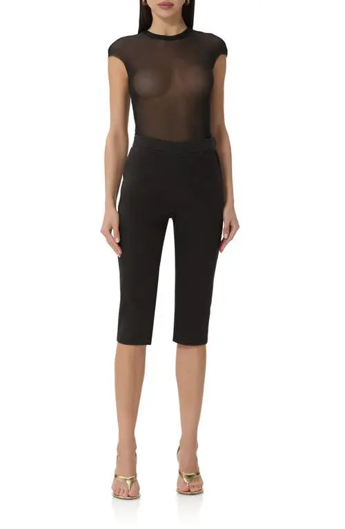 AFRM Calla Faux Leather Capri Pants - Noir
