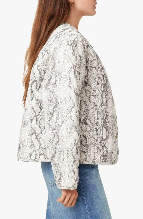 Habitual Snakeskin Print Quilted Jacket