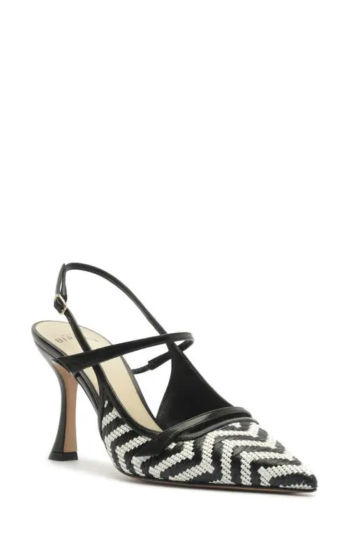 ALEXANDRE BIRMAN Tita Raffia Slingback Pump - Black