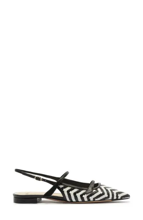 ALEXANDRE BIRMAN Tita Raffia Pointed-toe Slingback Flats