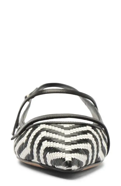 ALEXANDRE BIRMAN Tita Raffia Pointed-toe Slingback Flats