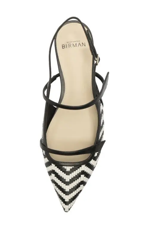 ALEXANDRE BIRMAN Tita Raffia Pointed-toe Slingback Flats