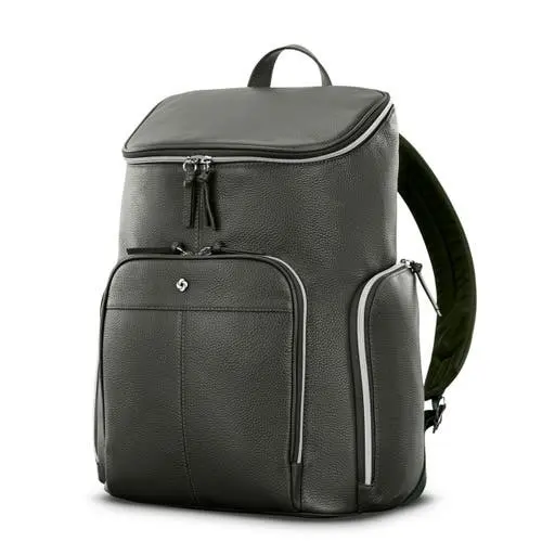 SAMSONITE Leather Backpack - Olive