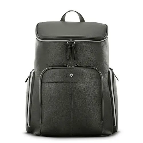 SAMSONITE Leather Backpack - Olive