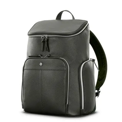 SAMSONITE Leather Backpack - Olive
