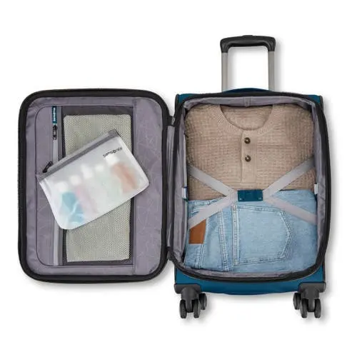 SAMSONITE Ascella 4 Softside Expandable 20" Carry On Spinner - Cerulean