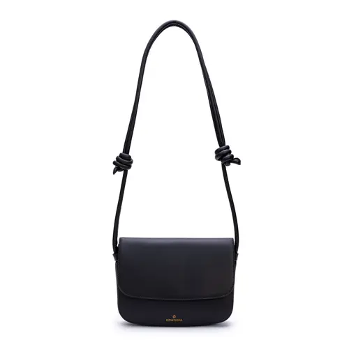 LA PORTEGNA Lucia Shoulder Bag With Knots - Black