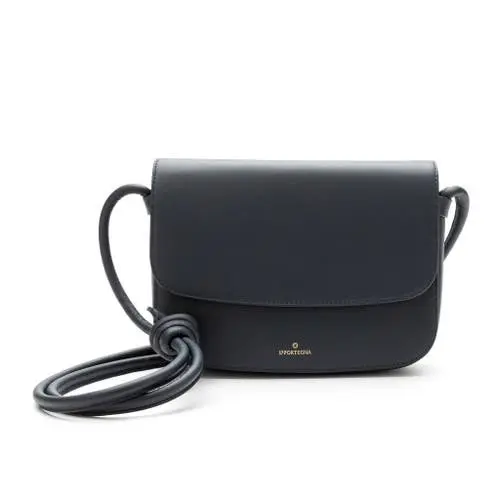 LA PORTEGNA Lucia Shoulder Bag With Knots - Navy