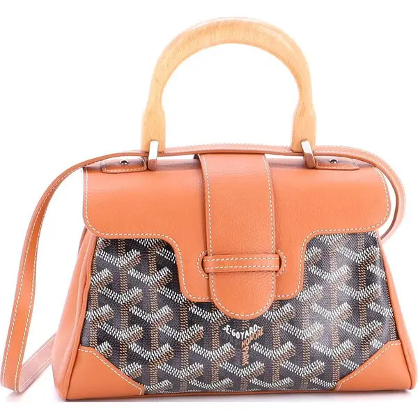 Goyard Saigon Top Handle Bag Coated Canvas Mini - Brown