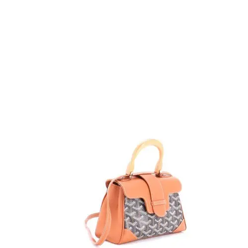 Goyard Saigon Top Handle Bag Coated Canvas Mini - Brown