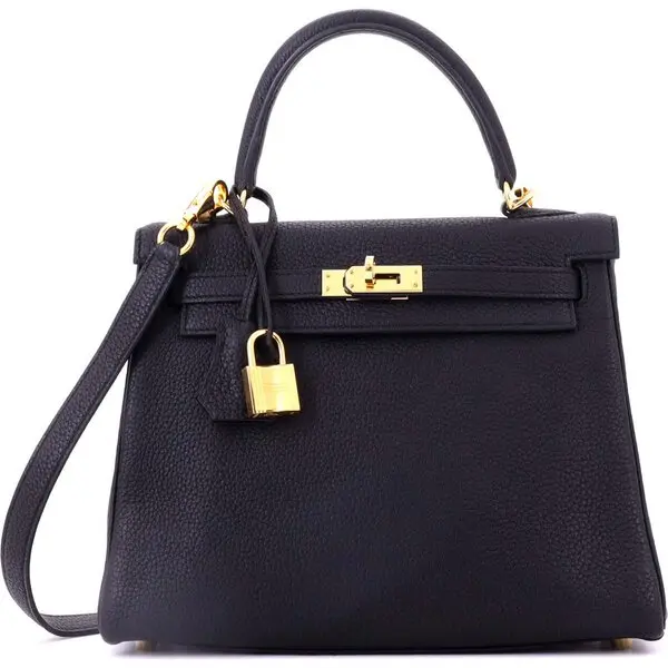 Hermès Kelly Handbag 25 Black Togo With Gold Hardware