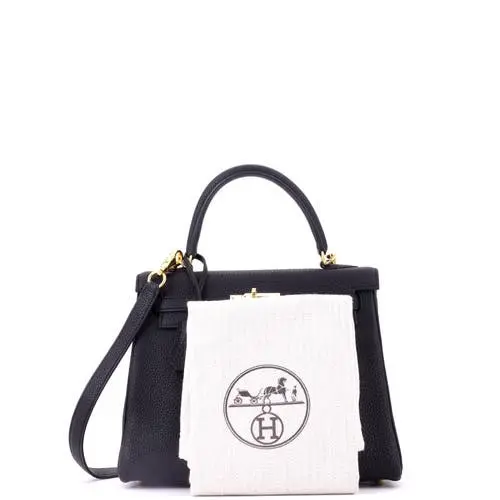 Hermès Kelly Handbag 25 Black Togo With Gold Hardware