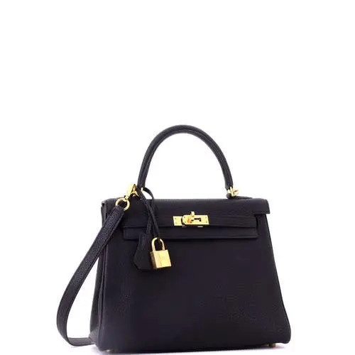 Hermès Kelly Handbag 25 Black Togo With Gold Hardware