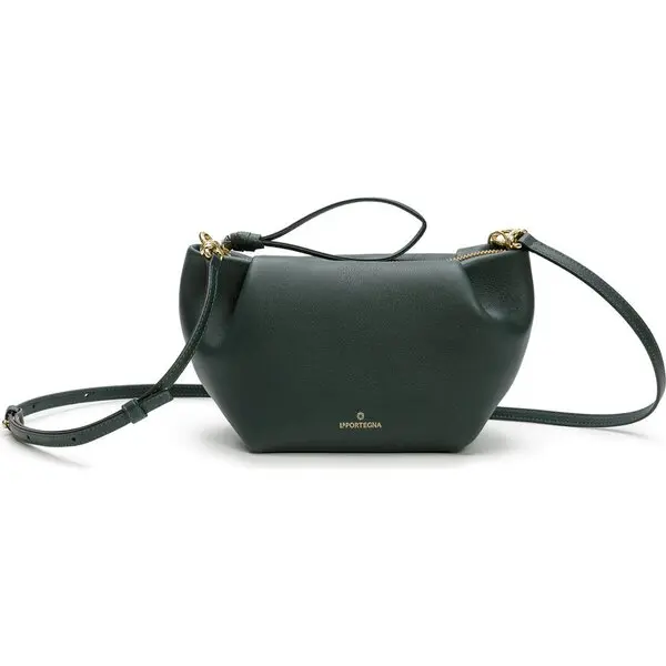 LA PORTEGNA Martita Small Leather Clutch Bag - Forest