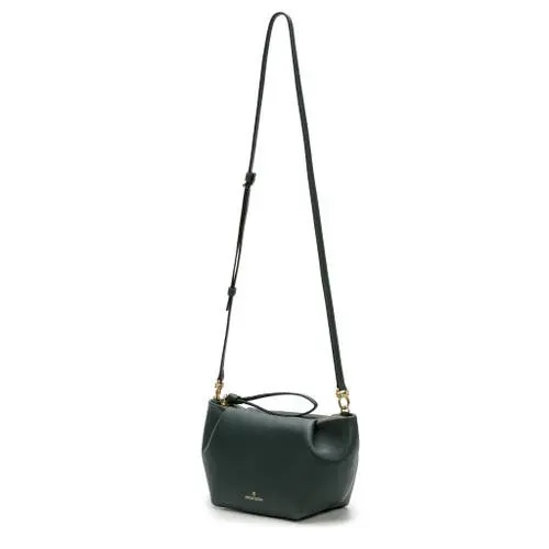 LA PORTEGNA Martita Small Leather Clutch Bag - Forest