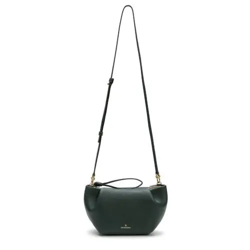 LA PORTEGNA Martita Small Leather Clutch Bag - Forest