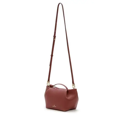 LA PORTEGNA Martita Small Leather Clutch Bag - Raspberry