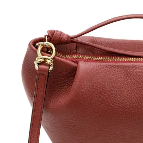 LA PORTEGNA Martita Small Leather Clutch Bag - Raspberry