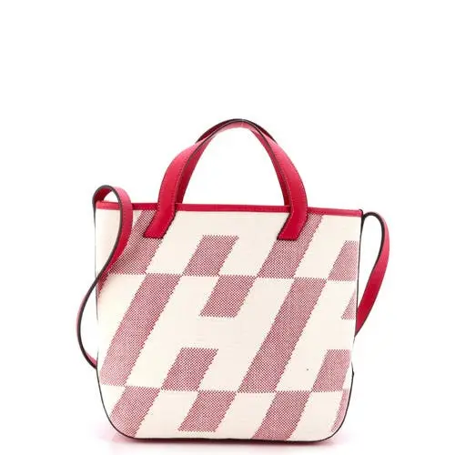 Hermès Cabas H En Biais Tote Canvas With Leather 27 - Pink