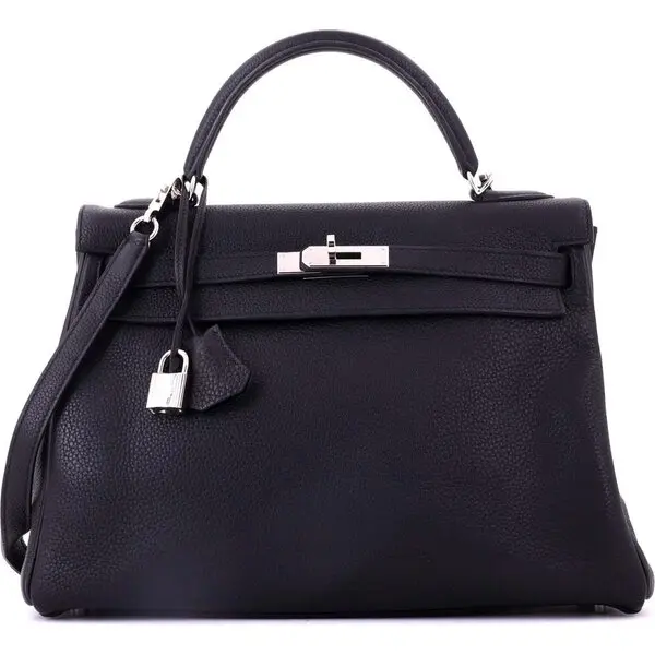 Hermès Kelly Handbag Togo With Palladium Hardware 32 - Black