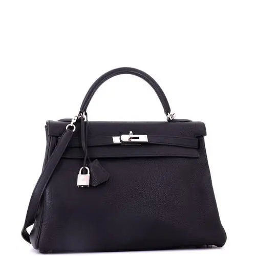 Hermès Kelly Handbag Togo With Palladium Hardware 32 - Black