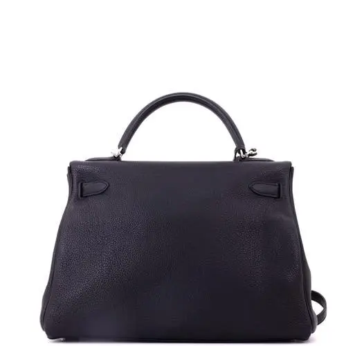 Hermès Kelly Handbag Black Togo With Palladium Hardware 32 - Noir