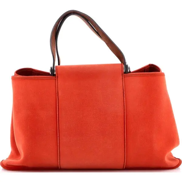 Hermès Cabag Elan Toile And Leather 39 - Red