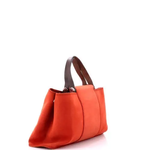 Hermès Cabag Elan Toile And Leather 39 - Red