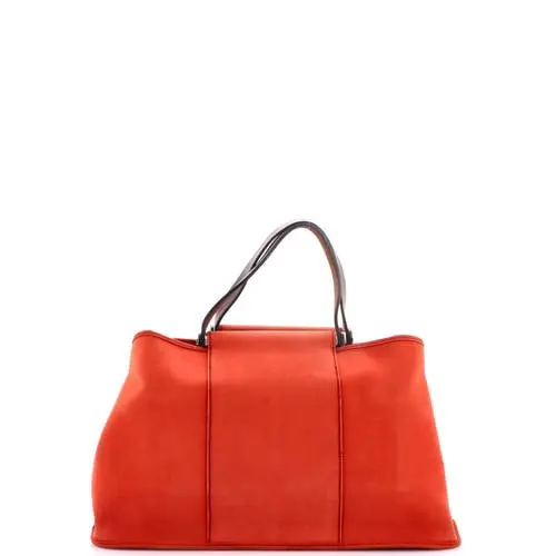 Hermès Cabag Elan Toile And Leather 39 - Red
