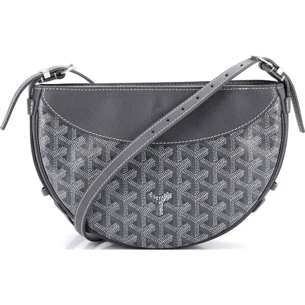 Goyard Hirondelle Shoulder Bag Coated Canvas And Leather - Grey