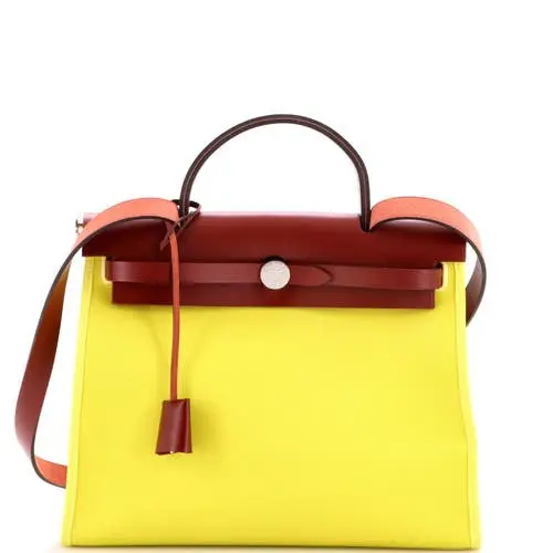 Hermès Herbag Zip Leather And Toile 31