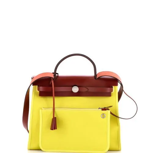 Hermès Herbag Zip Leather And Toile 31