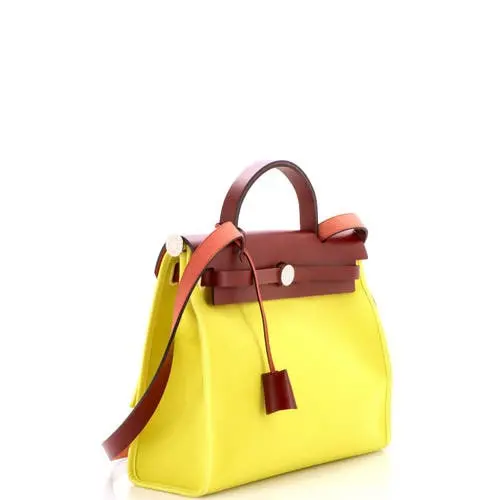 Hermès Herbag Zip Leather And Toile 31