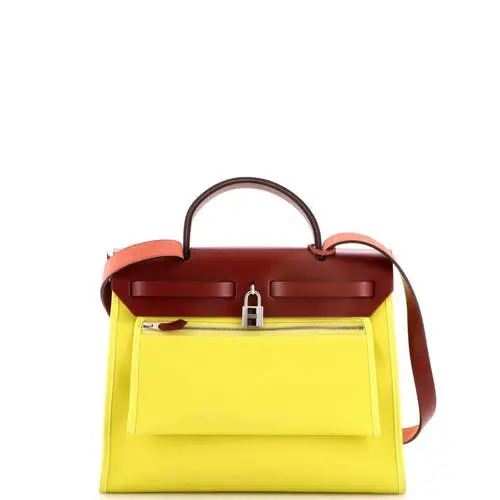 Hermès Herbag Zip Leather And Toile 31