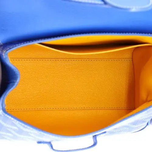 Goyard Saigon Top Handle Bag Coated Canvas With Leather Mini - Blue