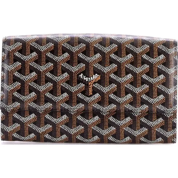 Goyard Varenne Continental Wallet With Strap Coated Canvas - Black
